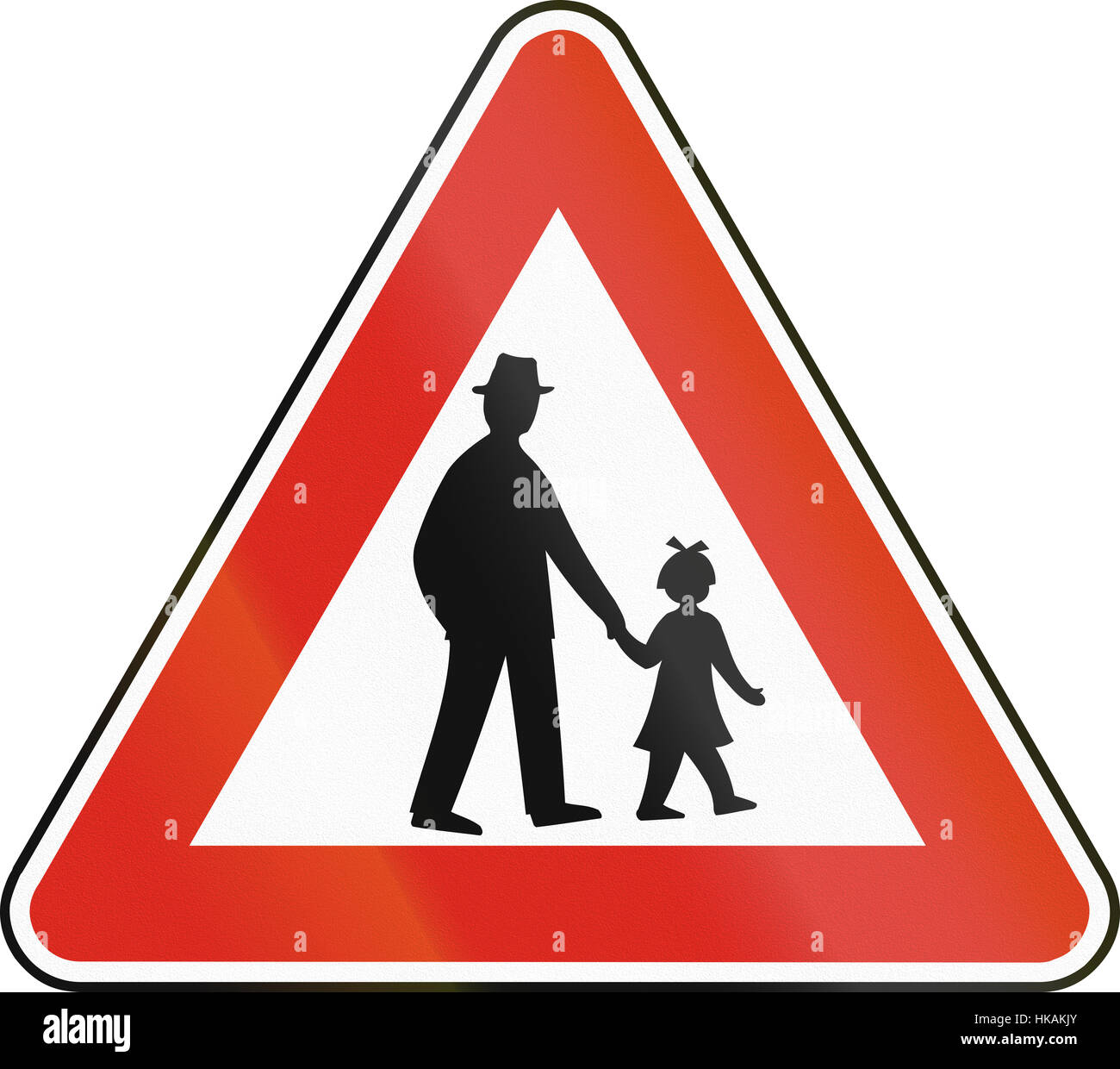 Road sign used in Slovakia - Pedestrians Stock Photo - Alamy