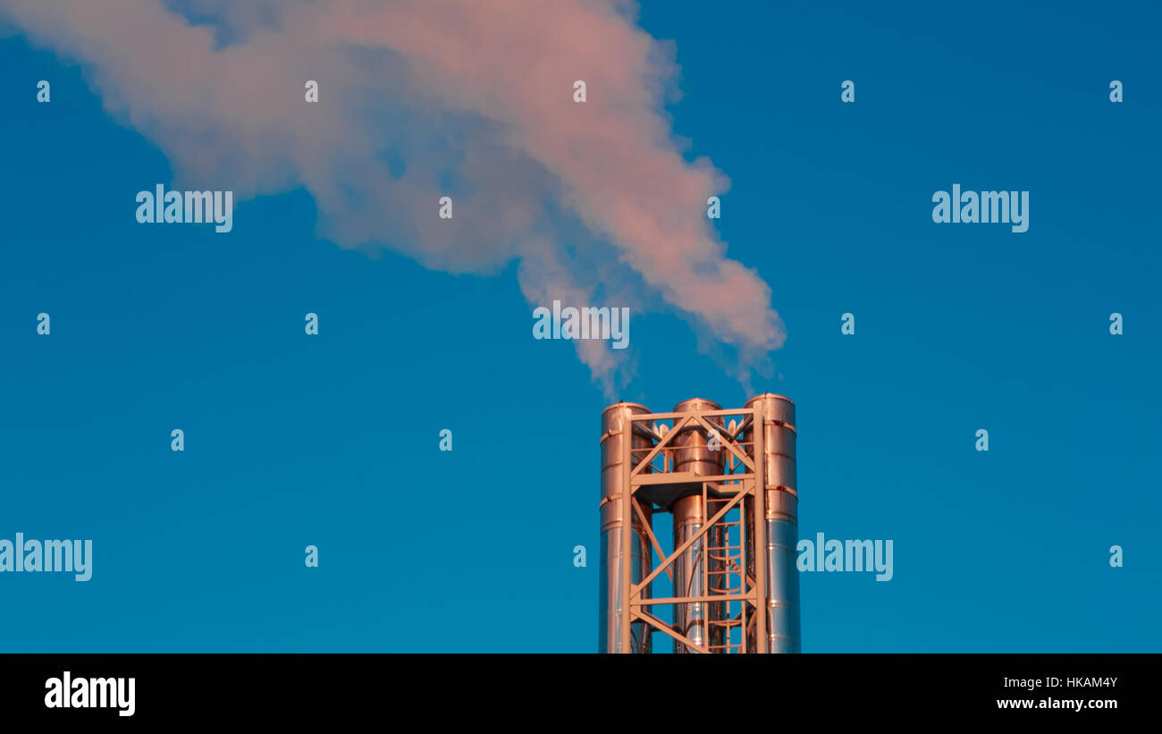 shiny stainless steel metal pipe smokes Stock Photo - Alamy