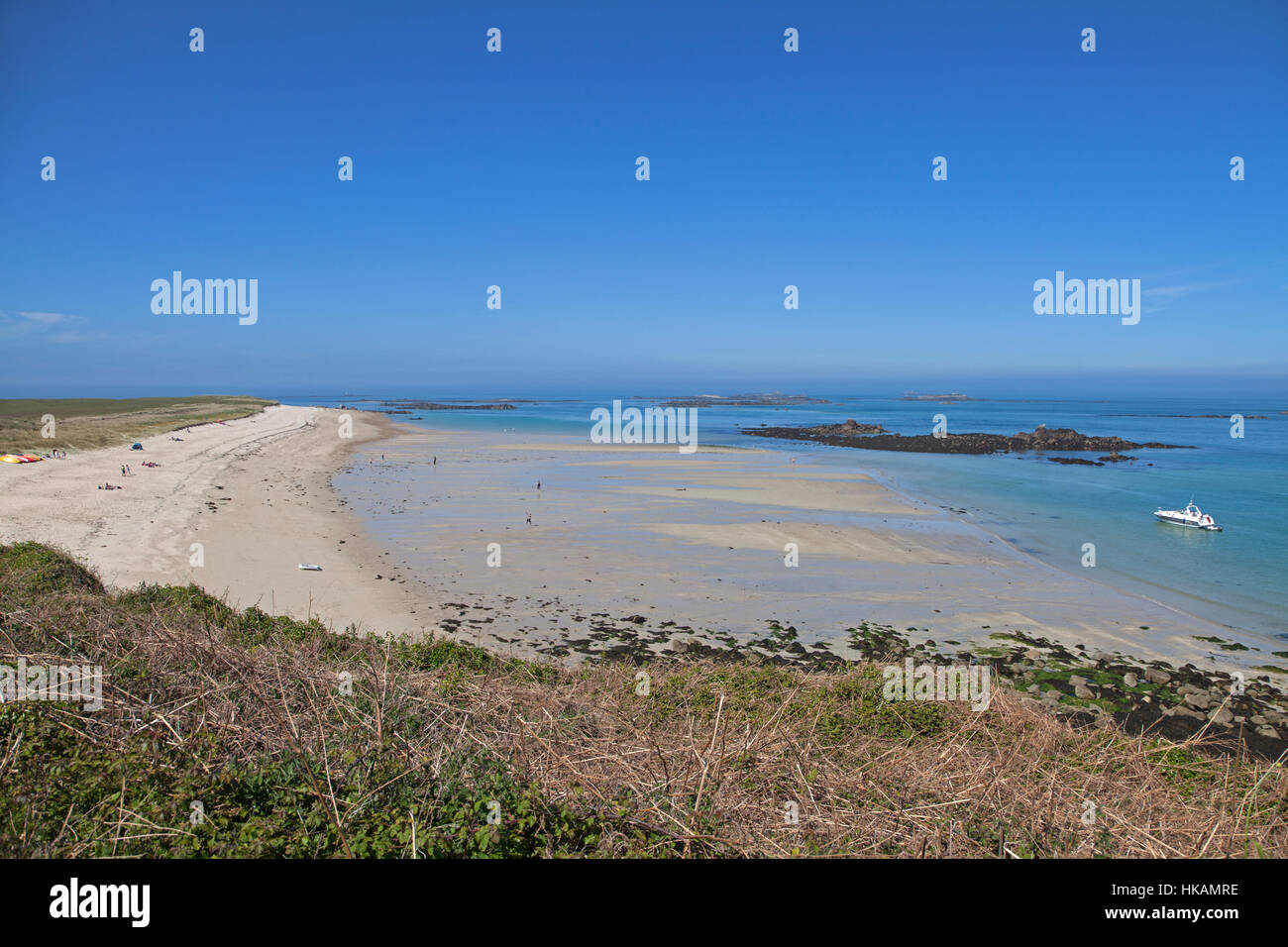 Shell Beach and dunes at Herm in the Channel Islands Stock Photo - Alamy