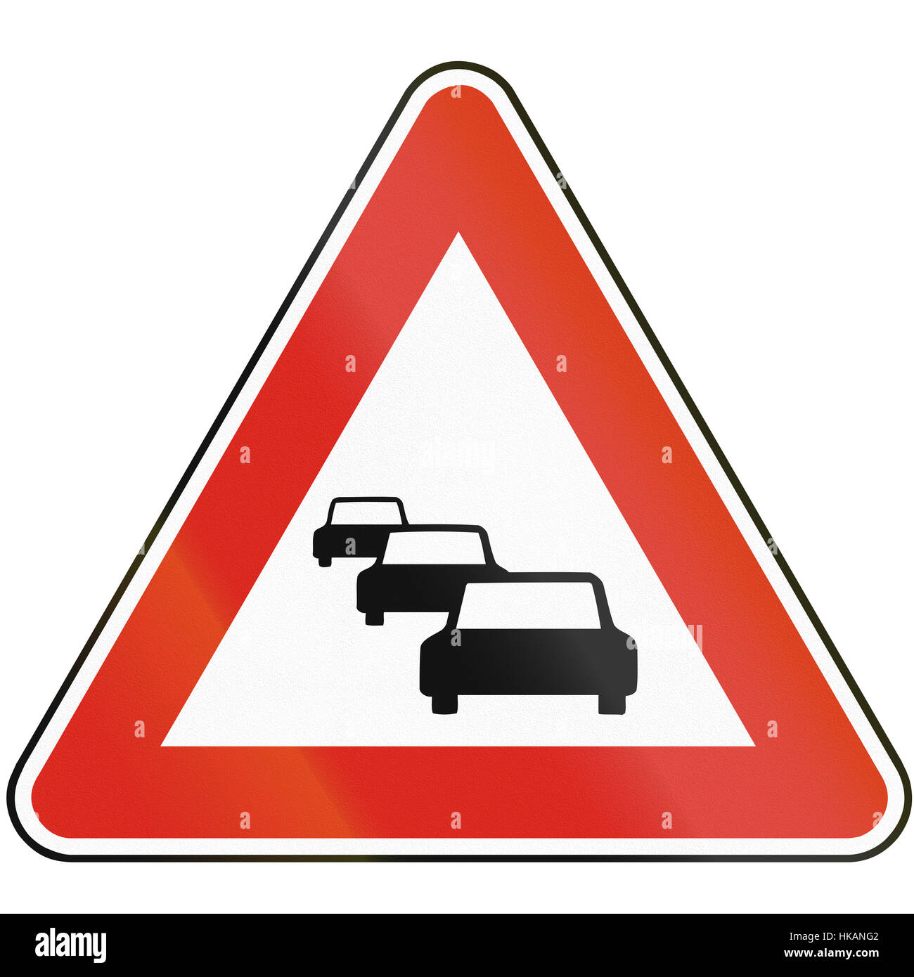 Traffic congestion warning sign Cut Out Stock Images & Pictures - Alamy