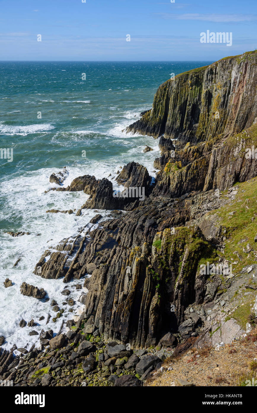 Cliffs along the Solway Firth near Isle of Whithorn, Dumfries ...