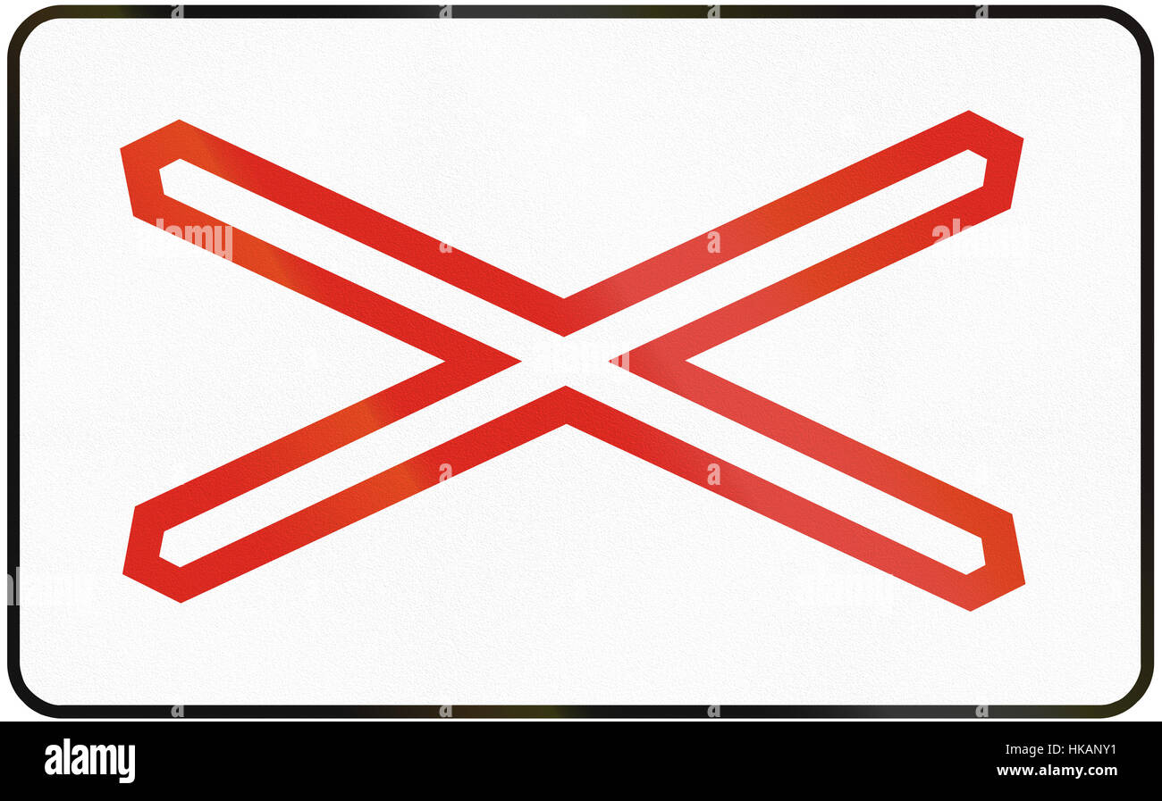 Road sign used in Slovakia - Warning cross for single track level ...