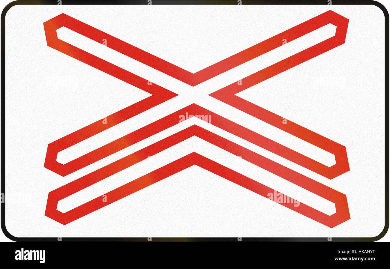 Road sign used in Slovakia - Warning cross for single track level ...