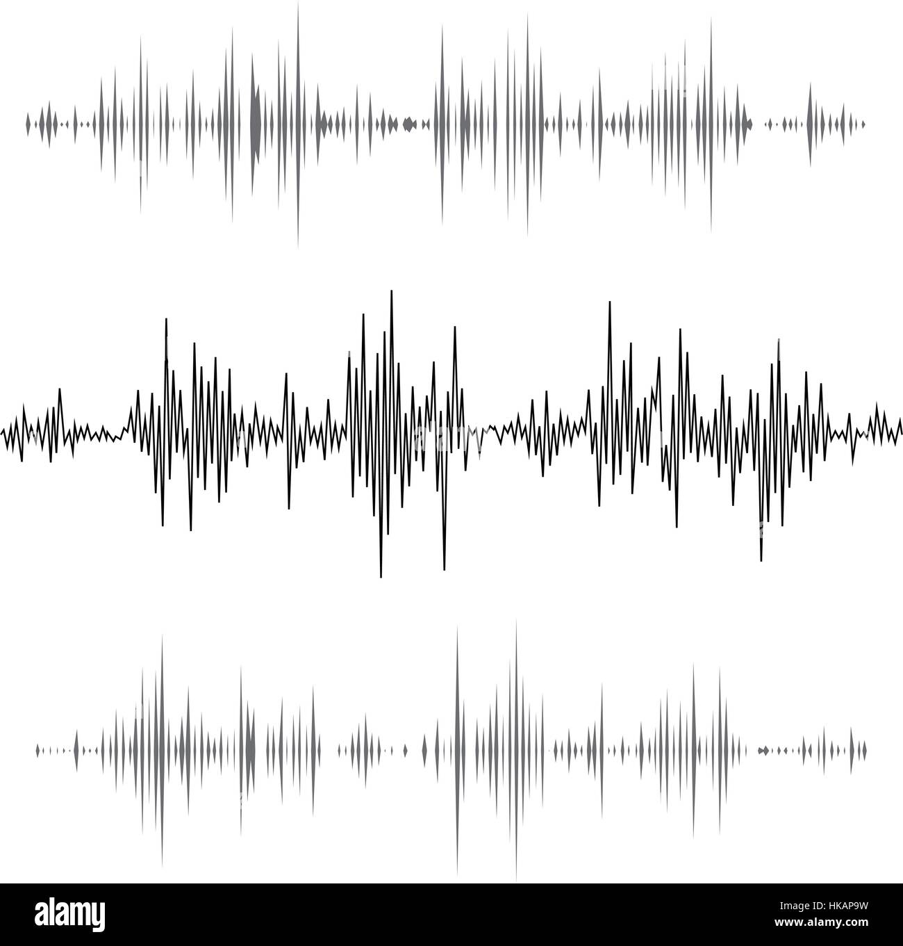 Vector music sound waves set. Audio sound equalizer technology, pulse ...