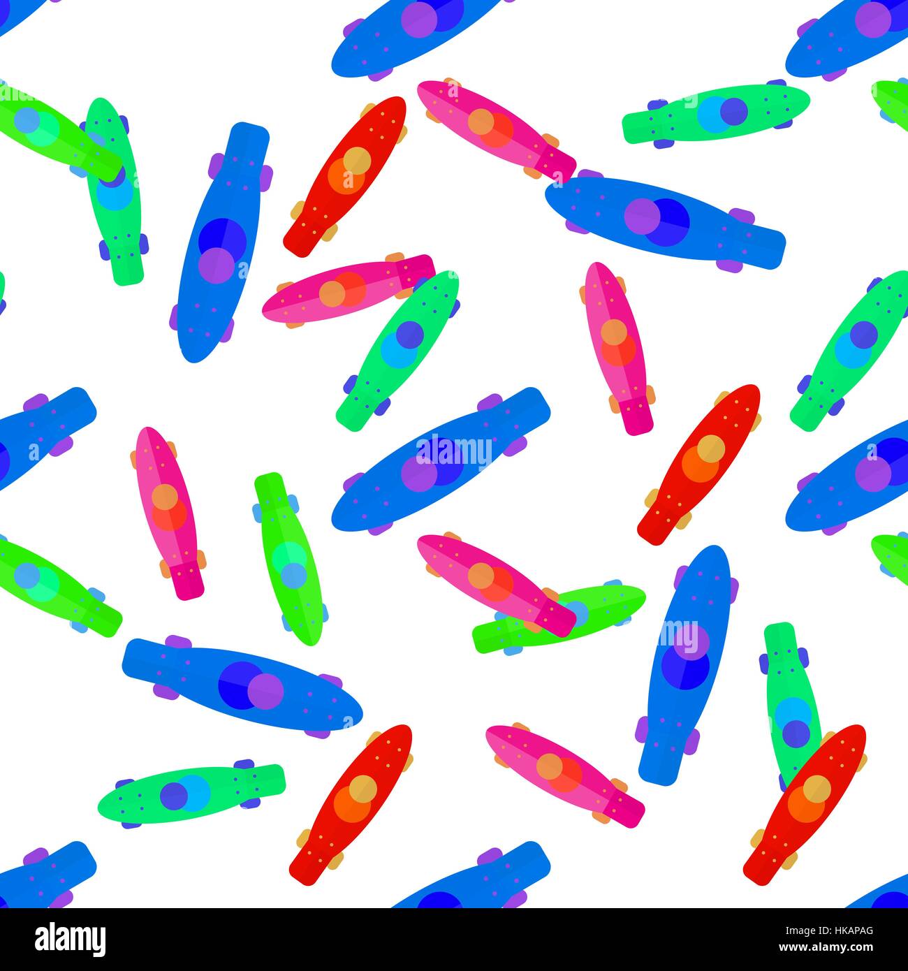 Skateboards pattern on a white background. Vector illustration Stock ...