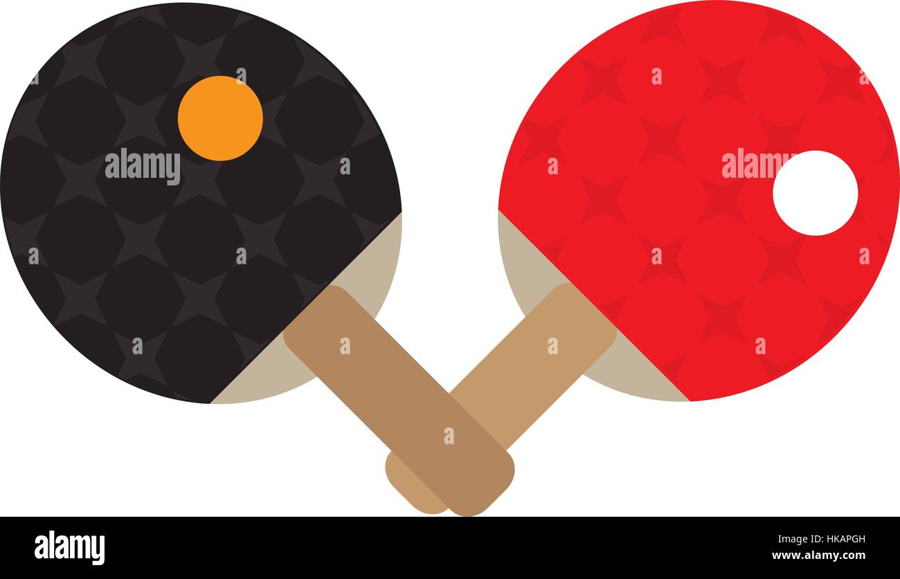 Ping Pong racket and ball. Sport design elements on a white background ...