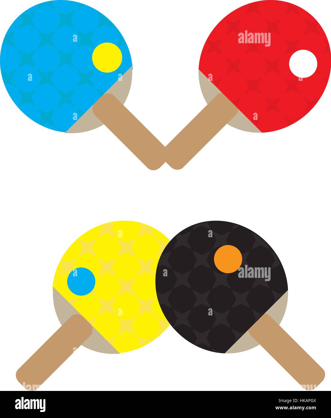 Ping Pong racket and ball. Sport design elements on a white background ...