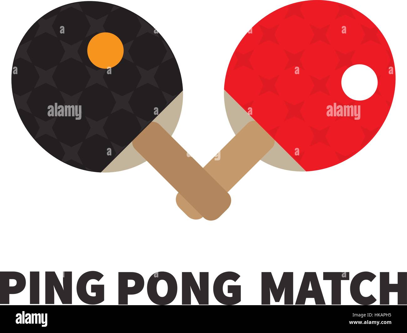 Ping Pong racket and ball. Sport design elements on a white background ...