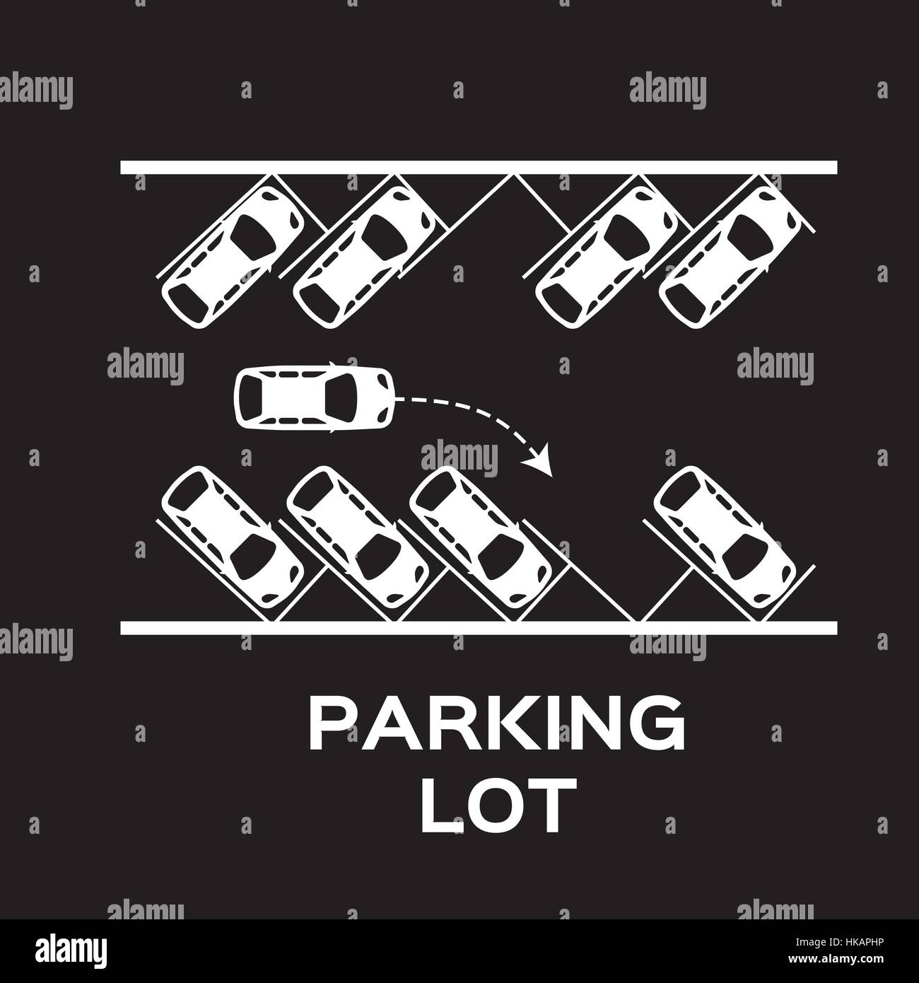 Top View Parking lot design. Many cars parked. Vector Illustration ...
