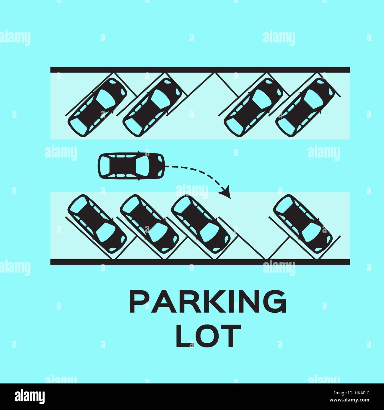 Top View Parking lot design. Many cars parked. Vector Illustration ...