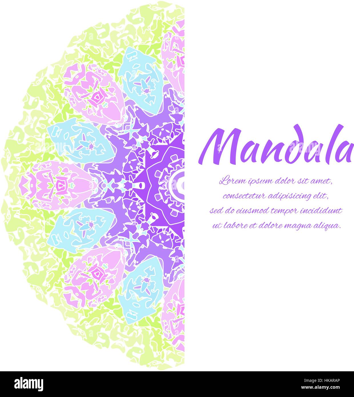 Abstract mandala. Floral ornamental border . Round pattern, oriental ...