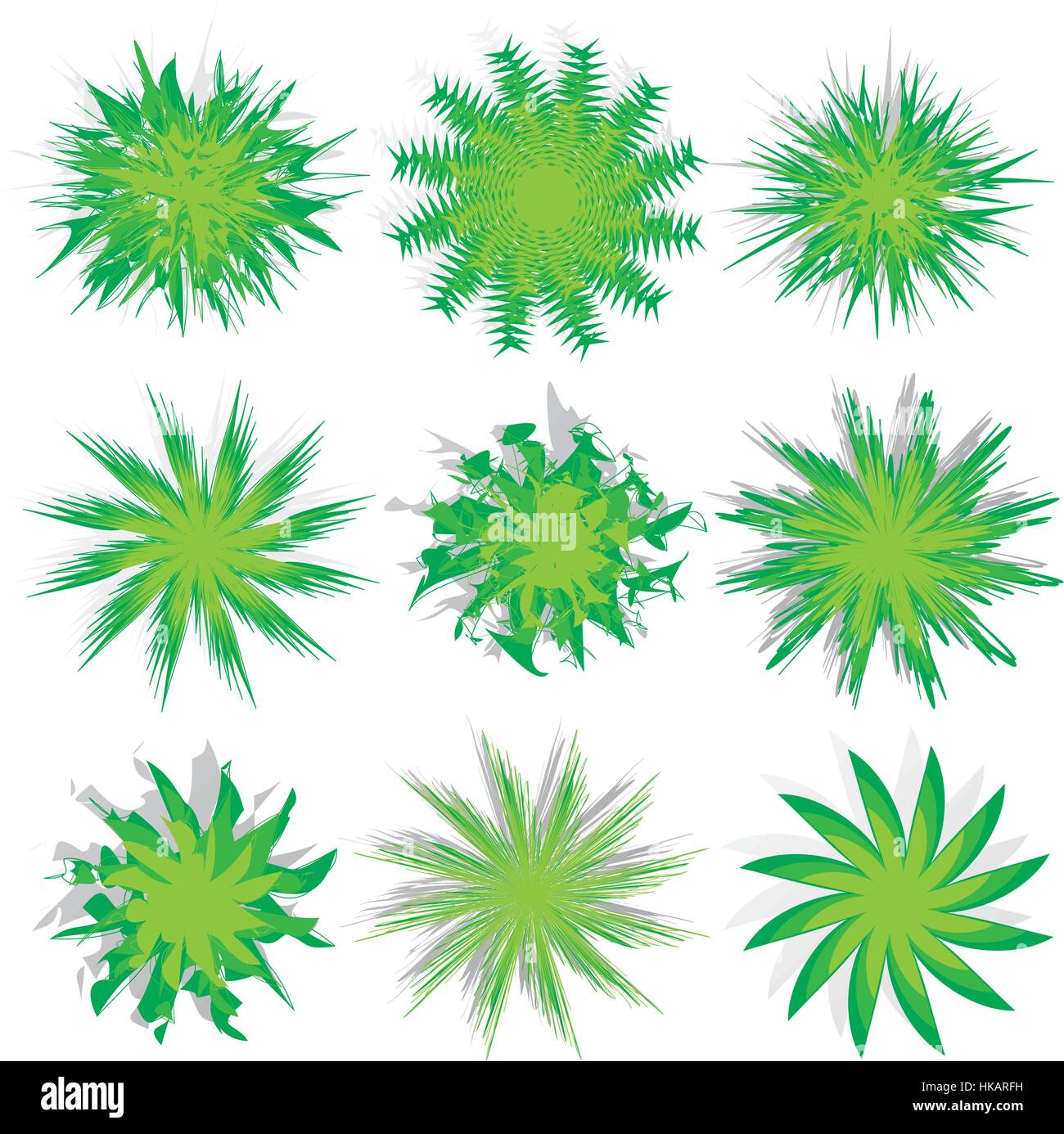Different Trees top view for landscape design vector illustration Stock ...