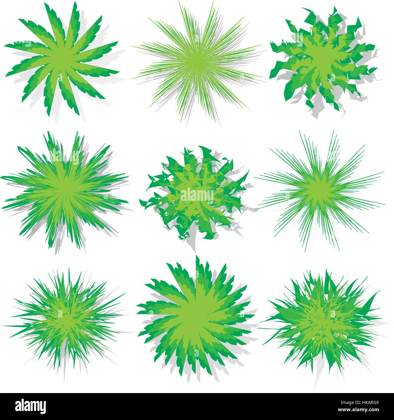 Different Trees top view for landscape design vector illustration Stock ...