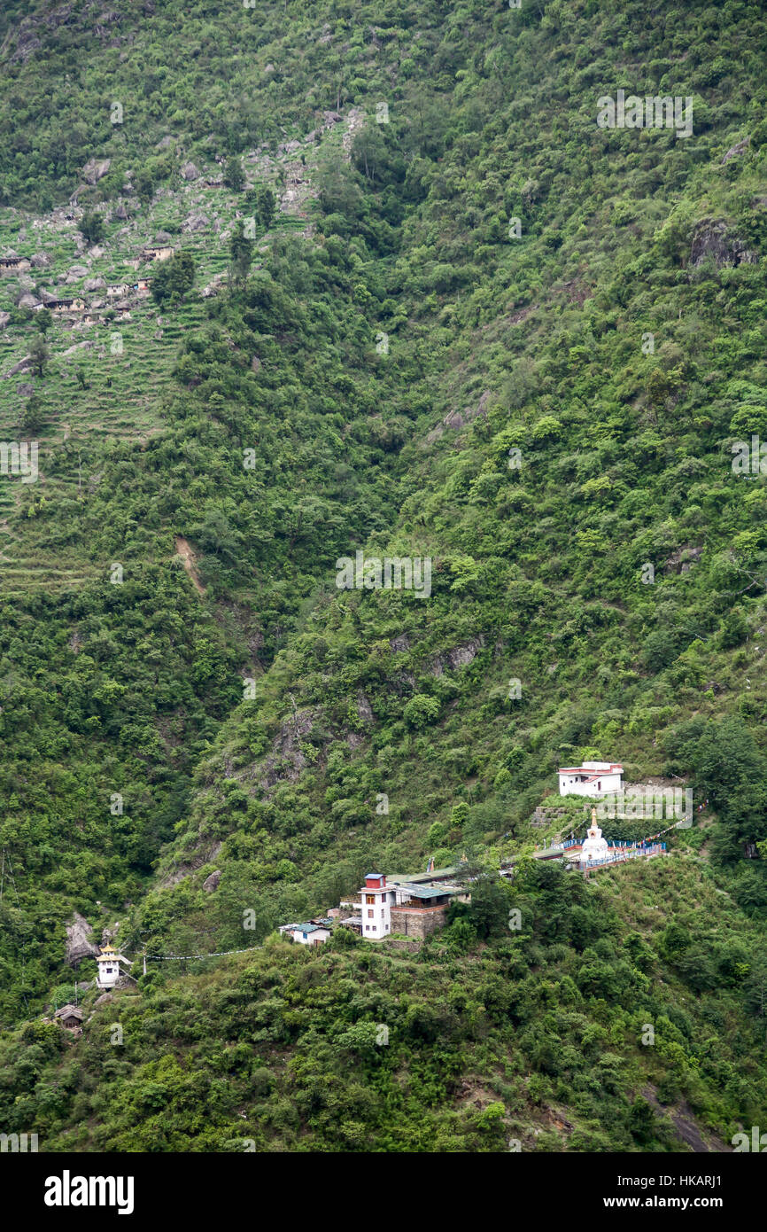 Monastery.in Himalayan landscape, Nepal Stock Photo - Alamy