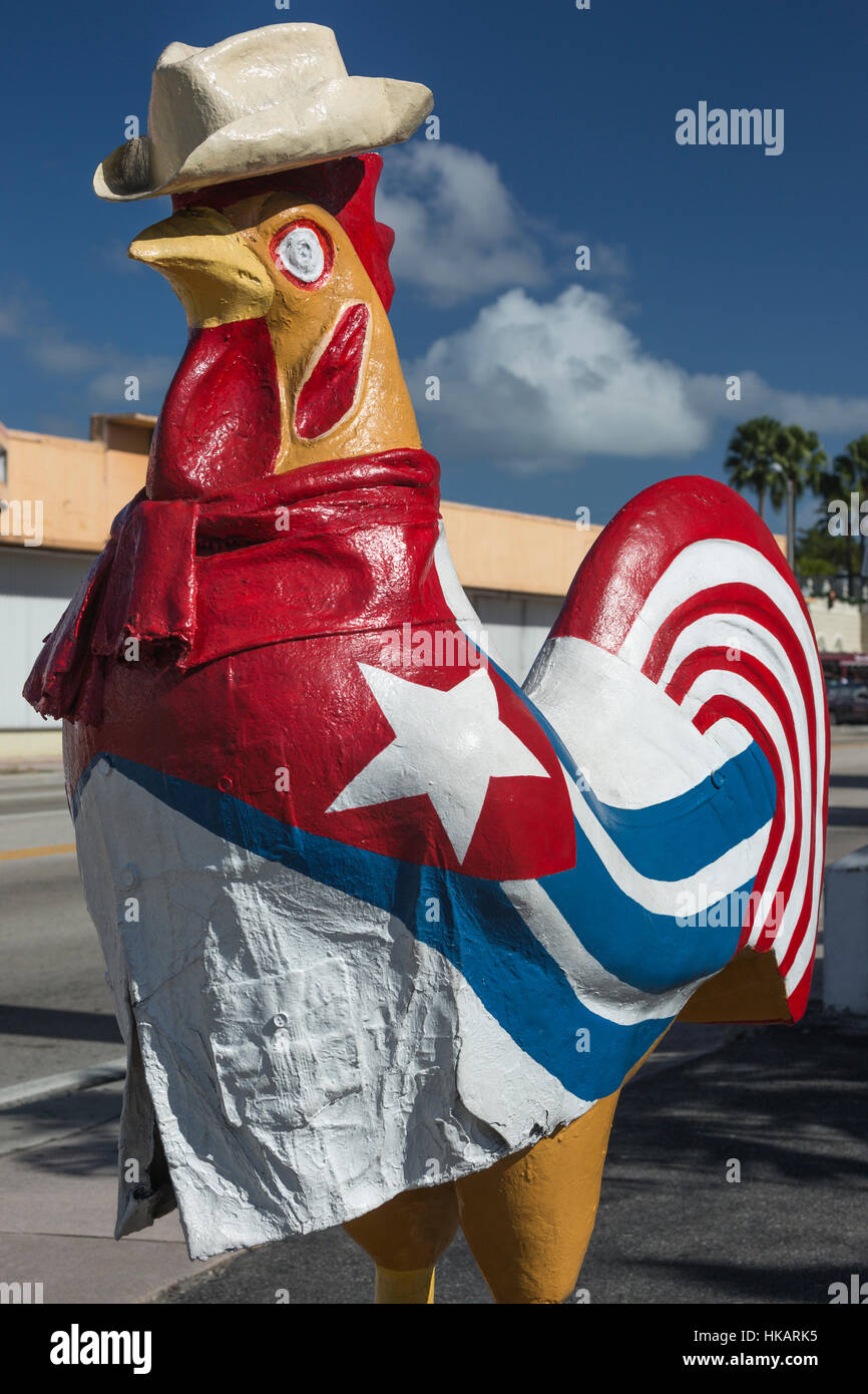 CUBAN FLAG PAINTED ON GIANT CHICKEN SCULPTURE EIGHTH STREET LITTLE ...