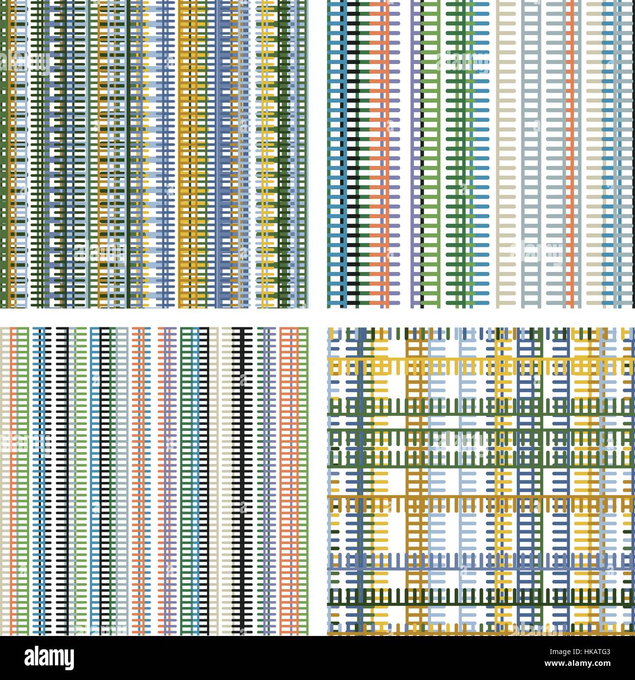 Set of 4 Different colorful geometric seamless patterns. Vector ...