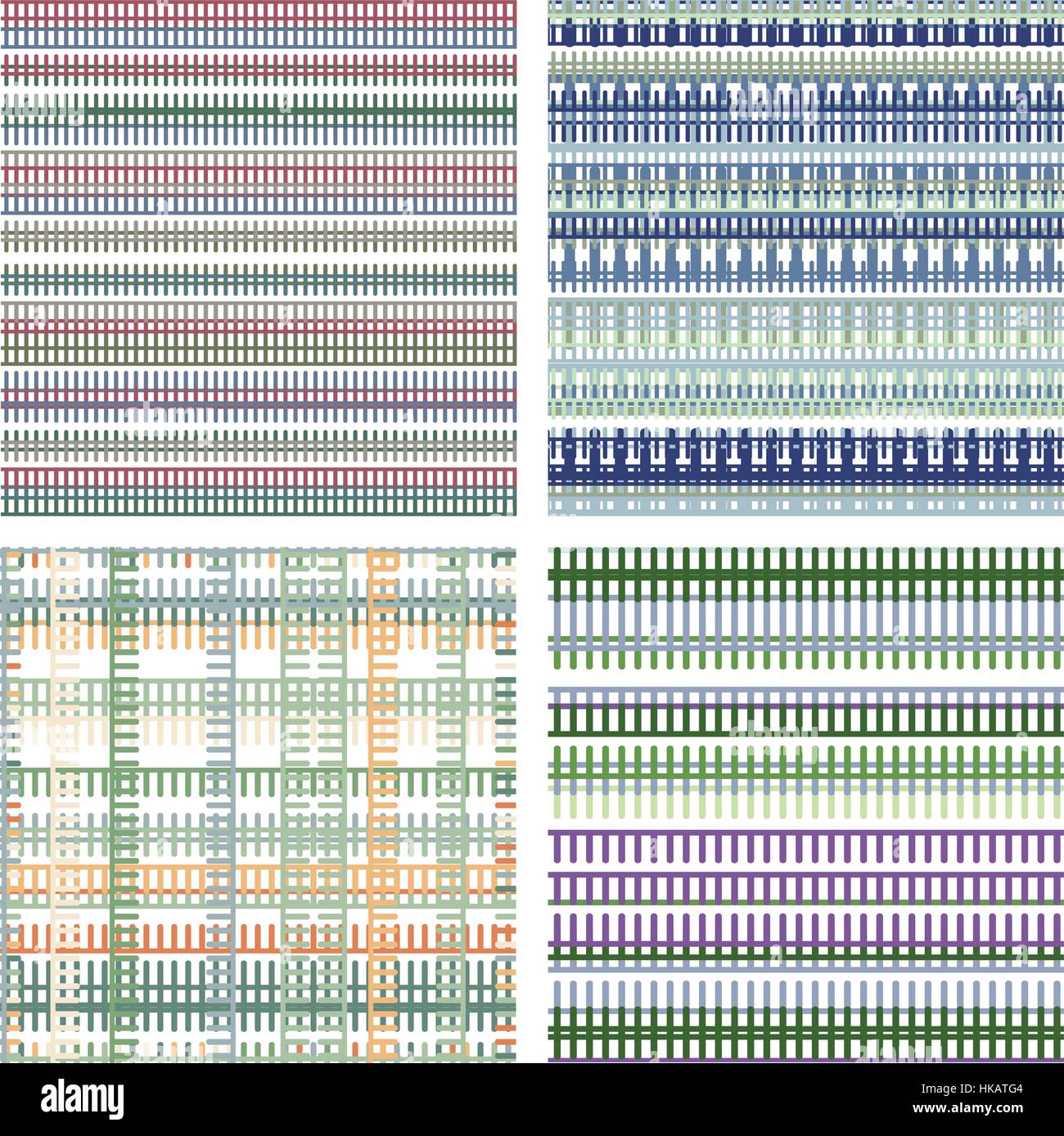 Set of 4 Different colorful geometric seamless patterns. Vector ...