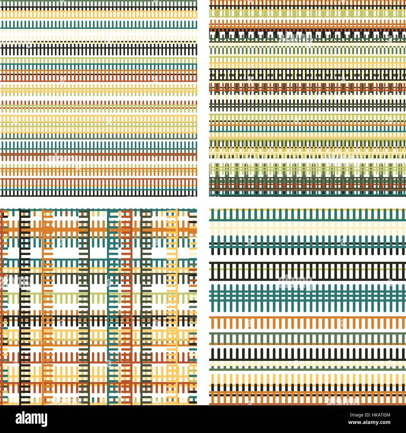 Set of 4 Different colorful geometric seamless patterns. Vector ...
