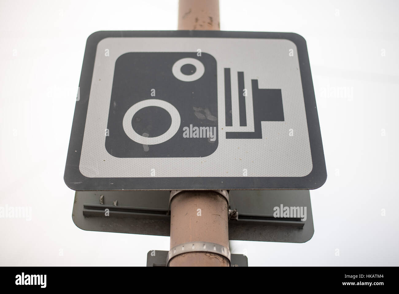 Speed camera sign, UK urban road sign Stock Photo - Alamy