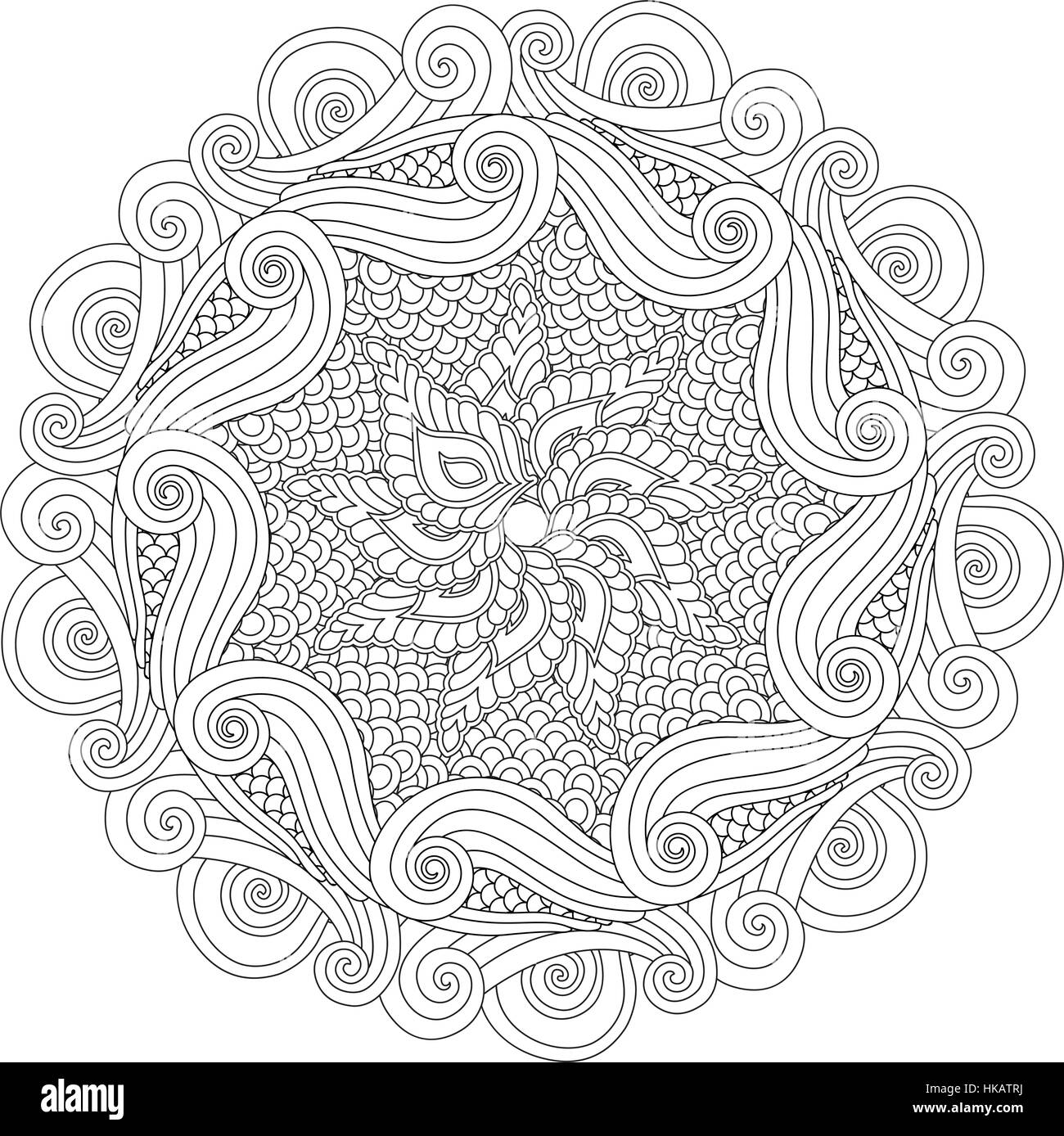 Graphic Abstract Mandala. Zentangle inspired style Stock Vector Image ...