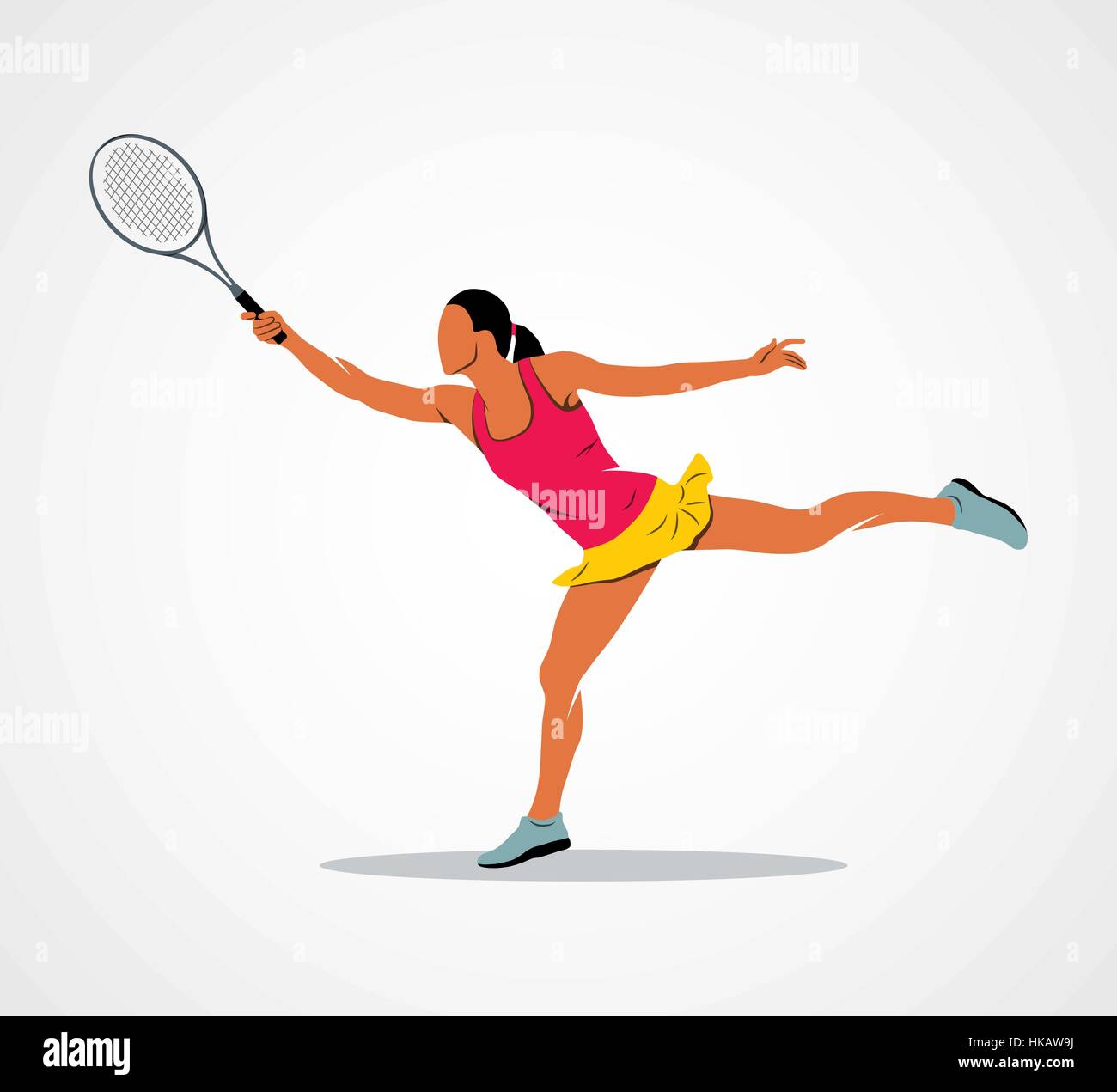 Abstract tennis player on a white background. Vector illustration Stock ...