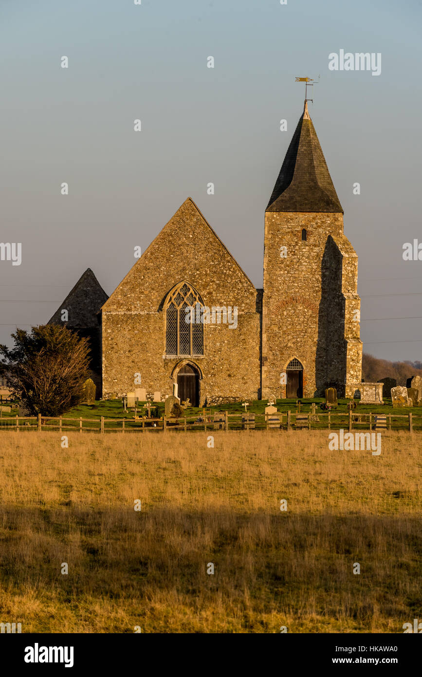 St Clement church in Old Romney, Kent, dating back to the twelfth ...
