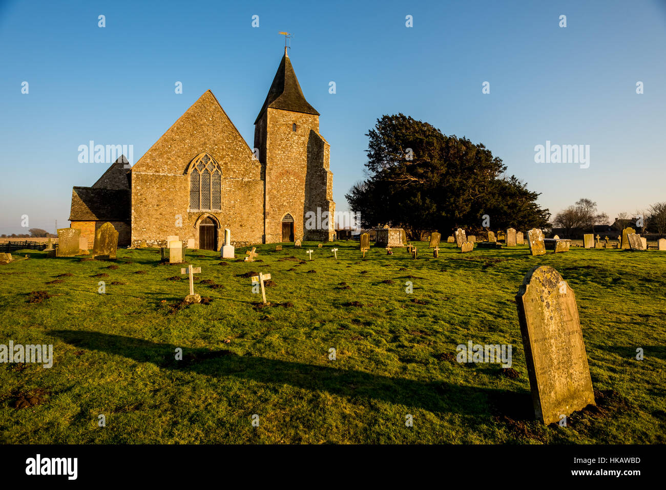 St Clement church in Old Romney, Kent, dating back to the twelfth ...