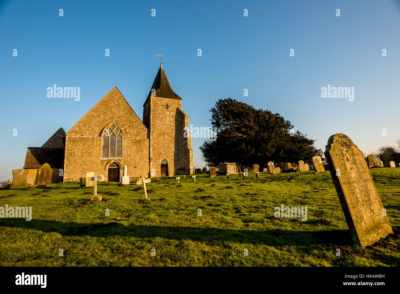 St Clement church in Old Romney, Kent, dating back to the twelfth ...