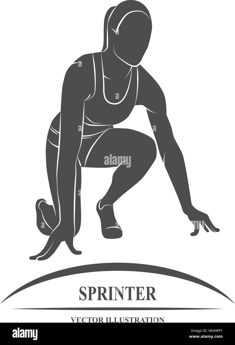 Sprinter silhouette runner start Stock Vector Images - Alamy