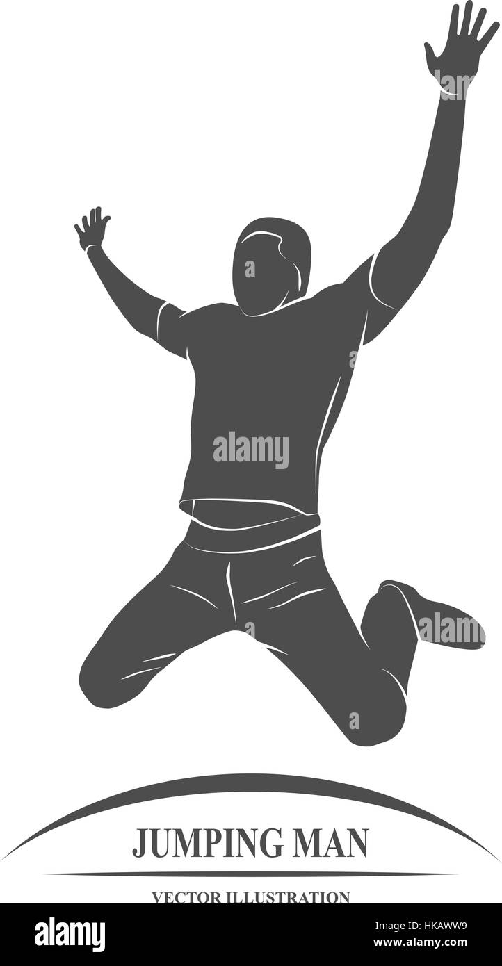 Man jumping for joy of victory success. Vector illustration Stock ...