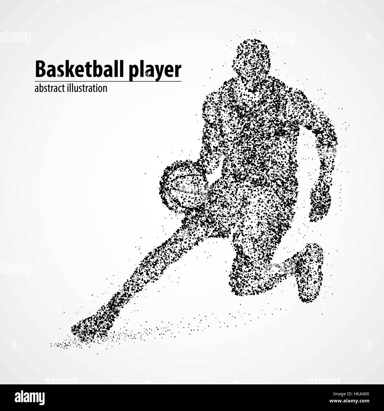 Abstract basketball player of the black circles. Vector illustration ...