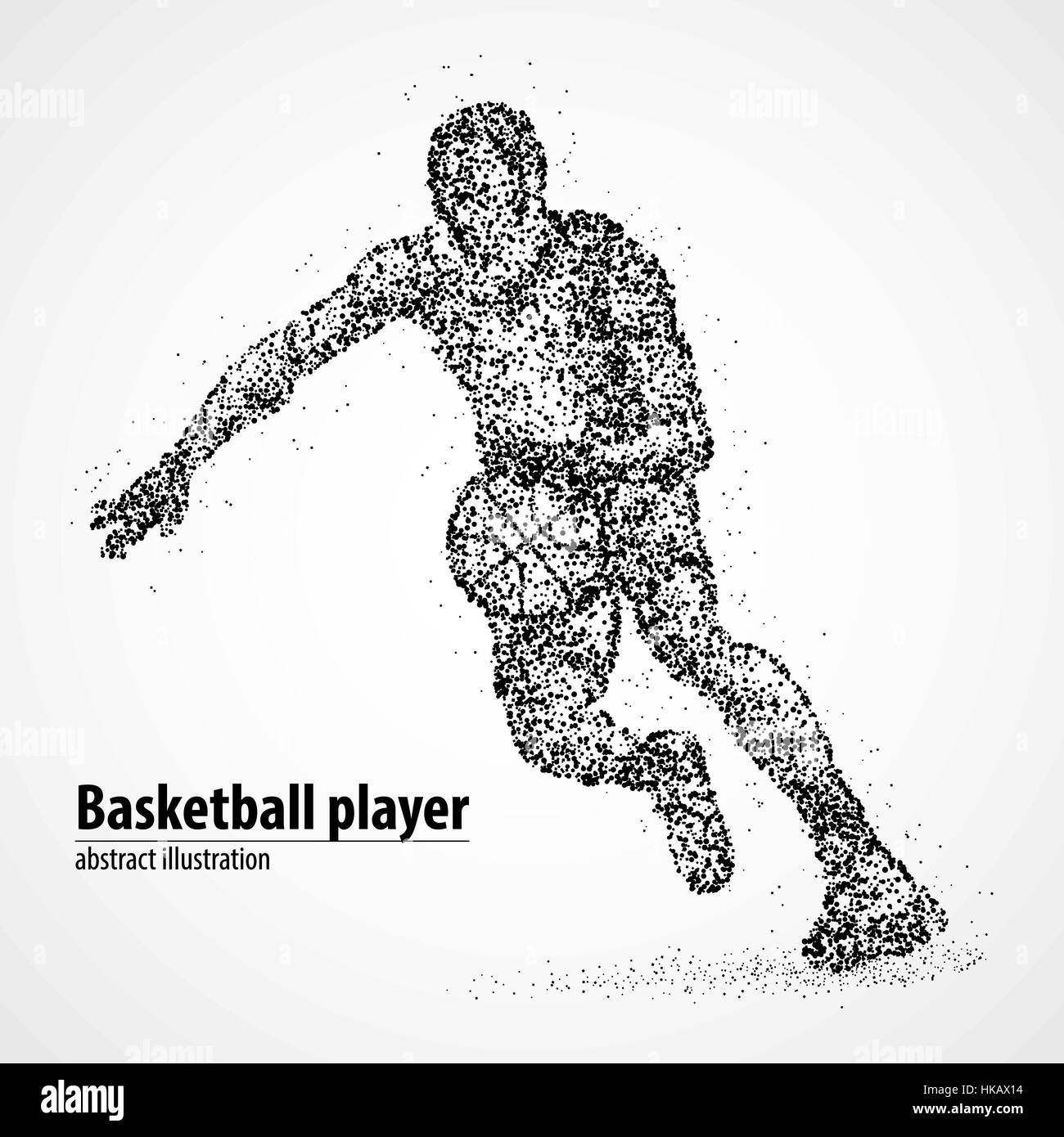 Abstract basketball player of the black circles. Vector illustration ...