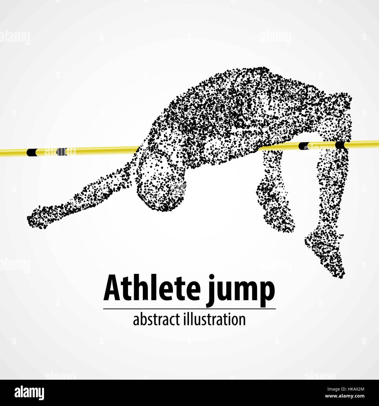 Abstract The athlete jumps in height of the black circles. Vector ...