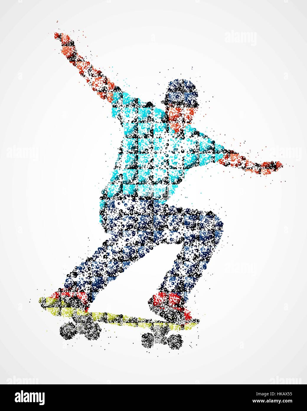 Abstract skateboarder of colorful circles. Vector illustration Stock ...