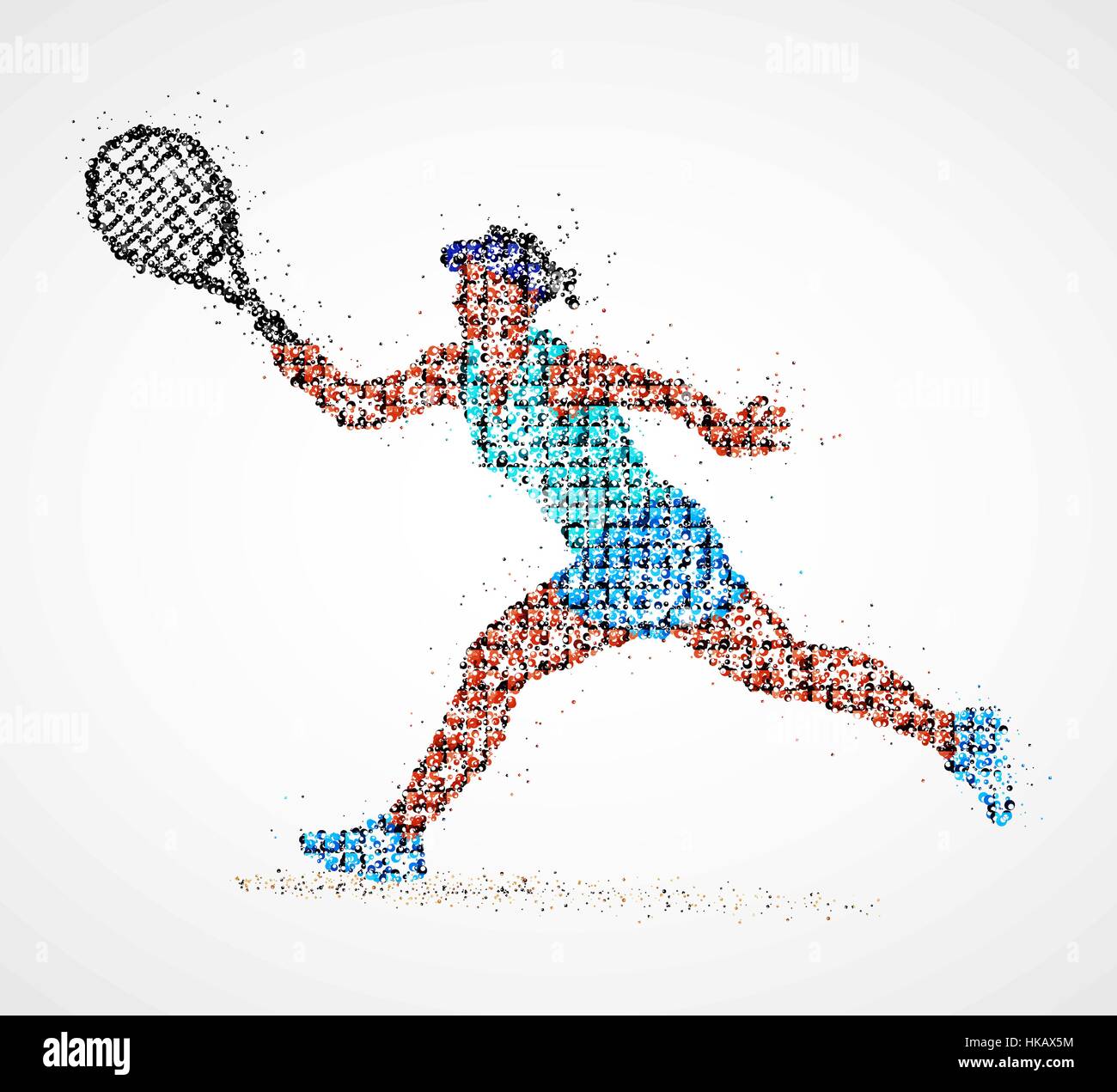 Abstract tennis player of colorful circles. Vector illustration Stock ...