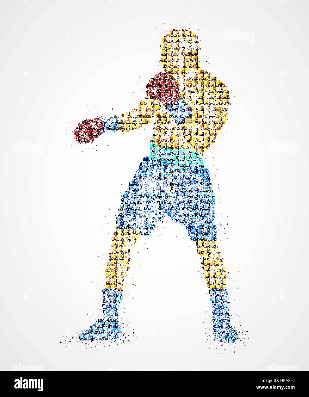 Abstract boxer from multicolored circles. Vector illustration Stock ...