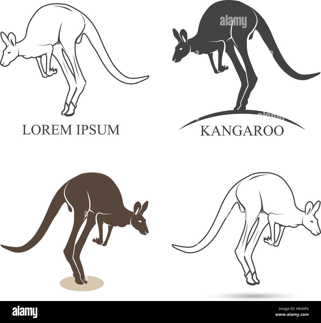 Set of emblems, icons and labels kenguru. Vector illustration Stock ...