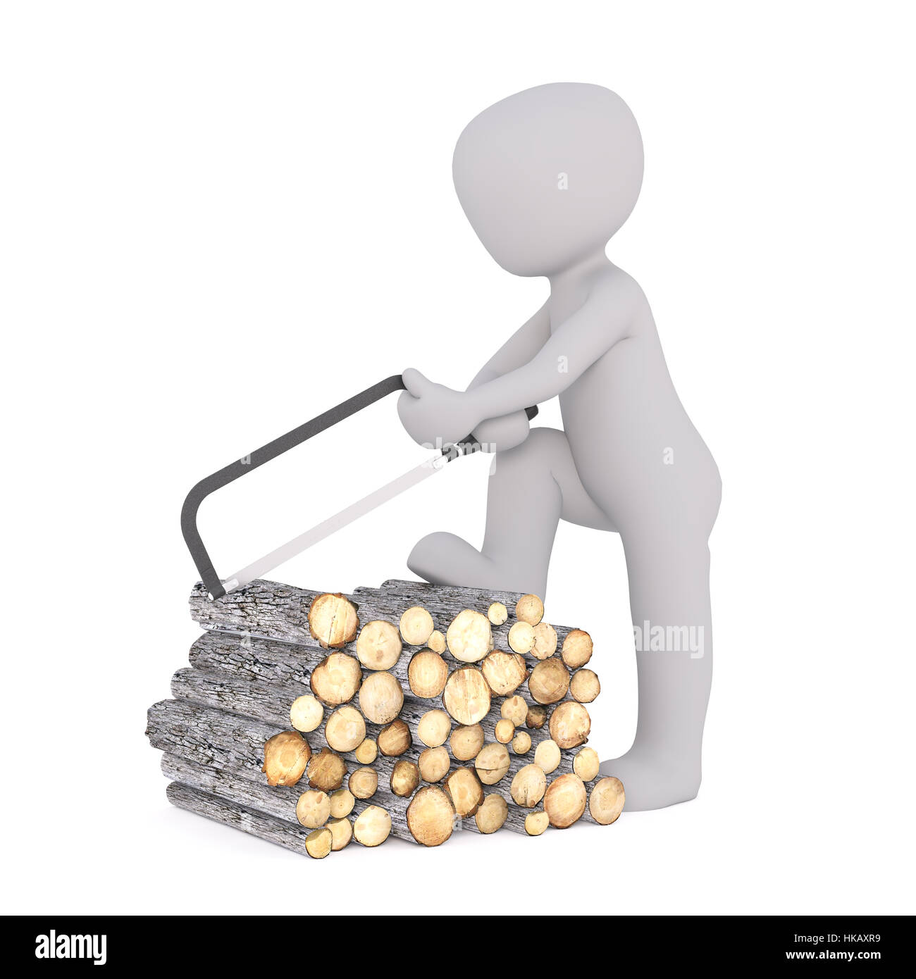 Man cutting wood in Cut Out Stock Images & Pictures - Alamy