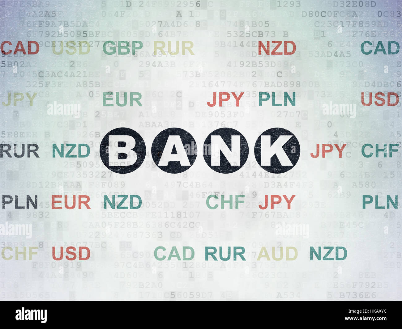 Banking concept: Bank on Digital Data Paper background Stock Photo - Alamy