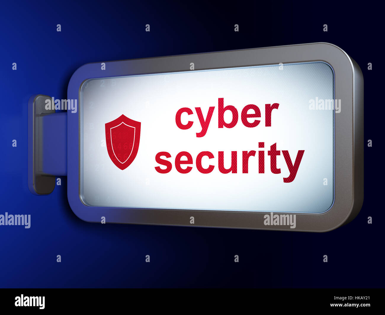 Safety concept: Cyber Security and Shield on billboard background Stock ...