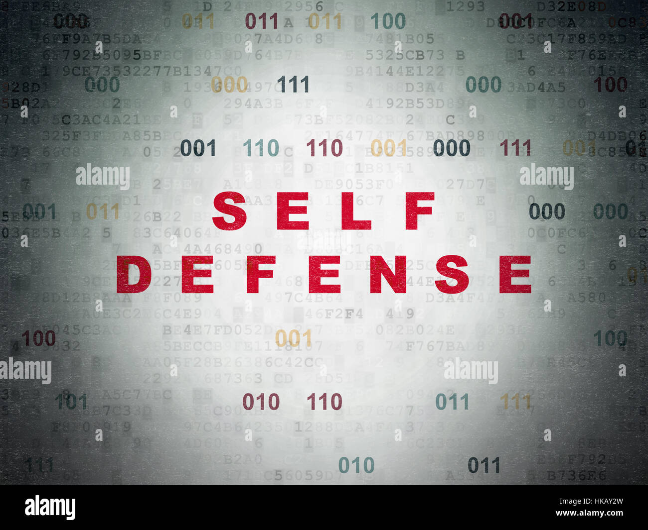 Safety concept: Self Defense on Digital Data Paper background Stock ...