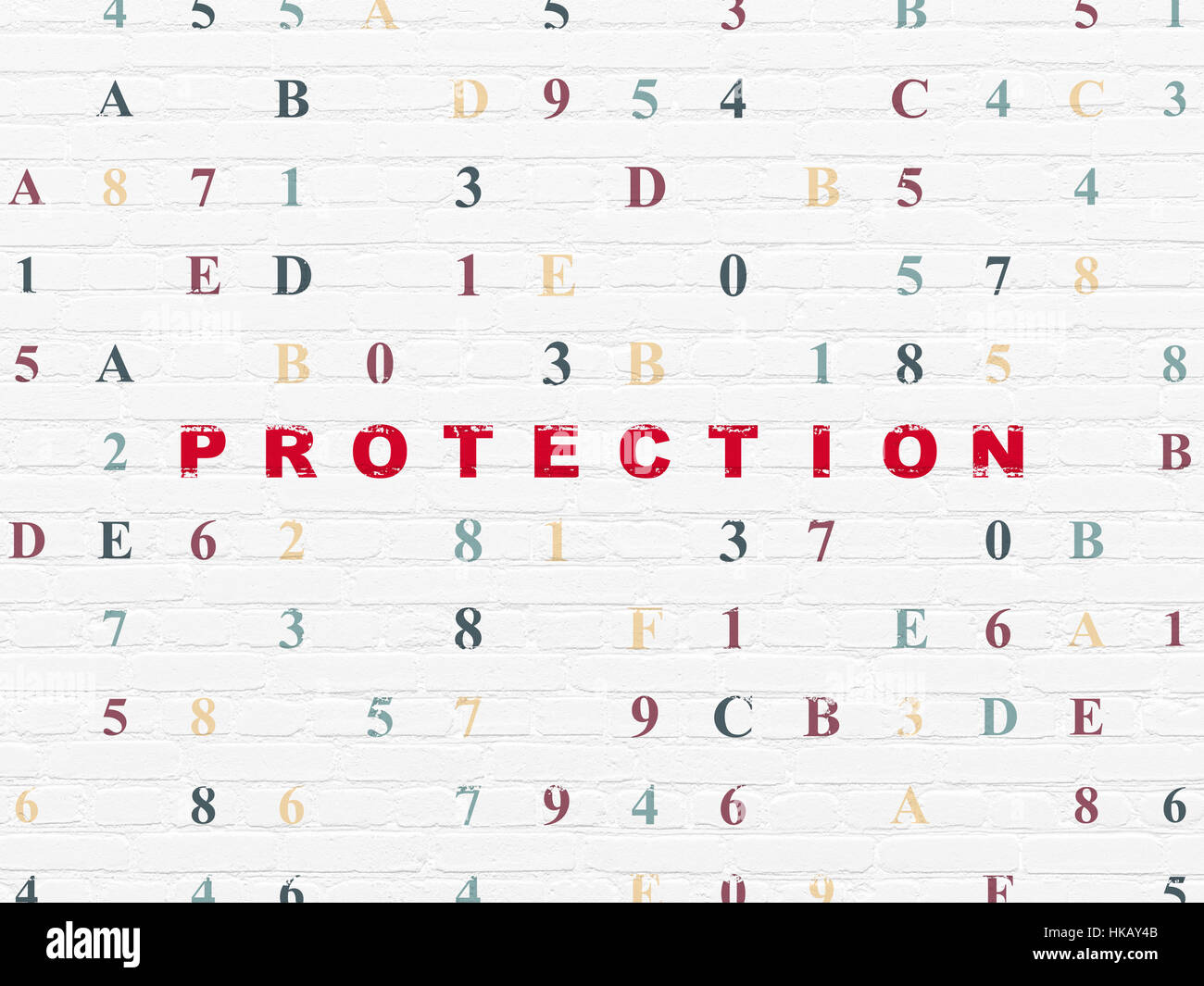 Safety concept: Protection on wall background Stock Photo - Alamy