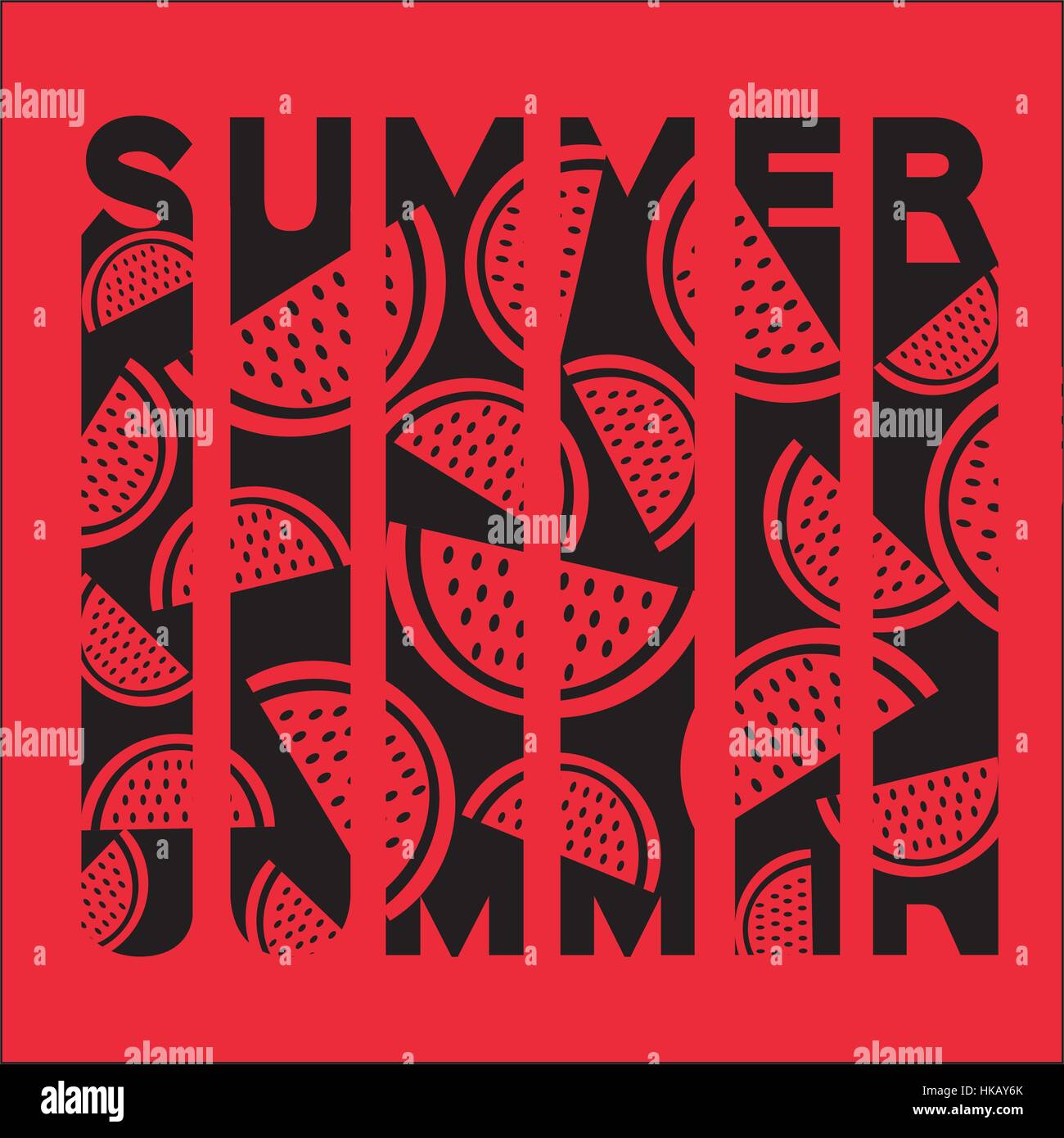 Colorful design style of signature - SUMMER- on background with simple ...