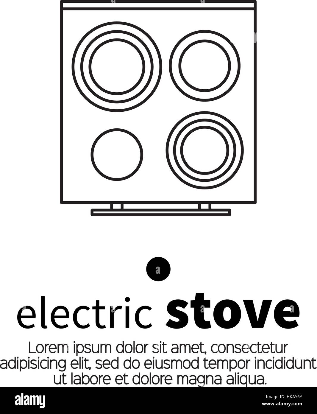 Top view surface for electric stove. Kitchen element. Vector ...