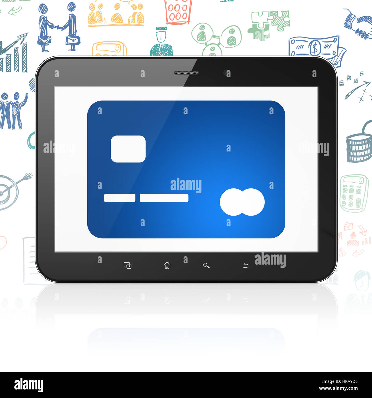 Finance concept: Tablet Computer with Credit Card on display Stock ...