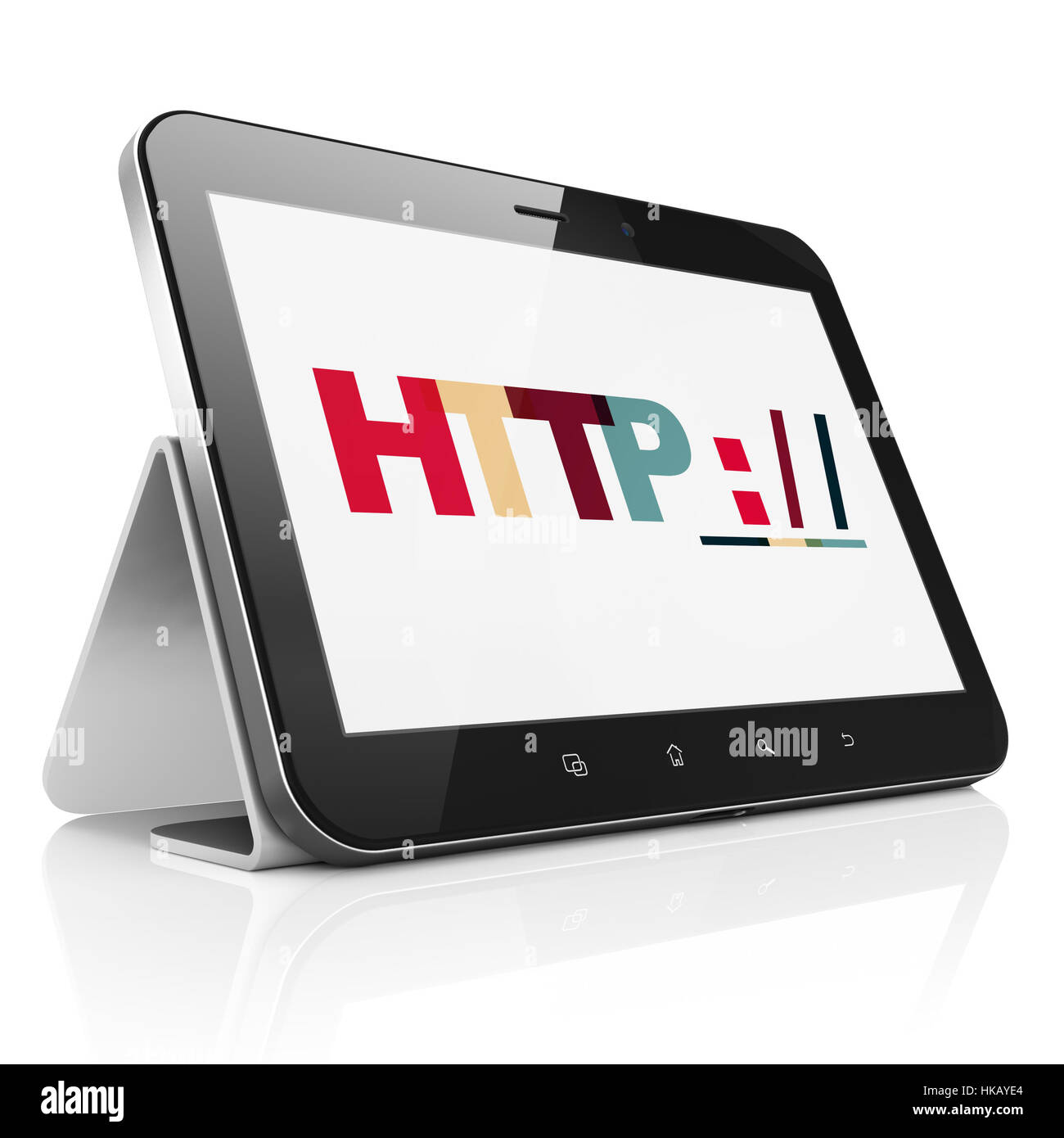 Web design concept: Tablet Computer with Http : / / on display Stock ...