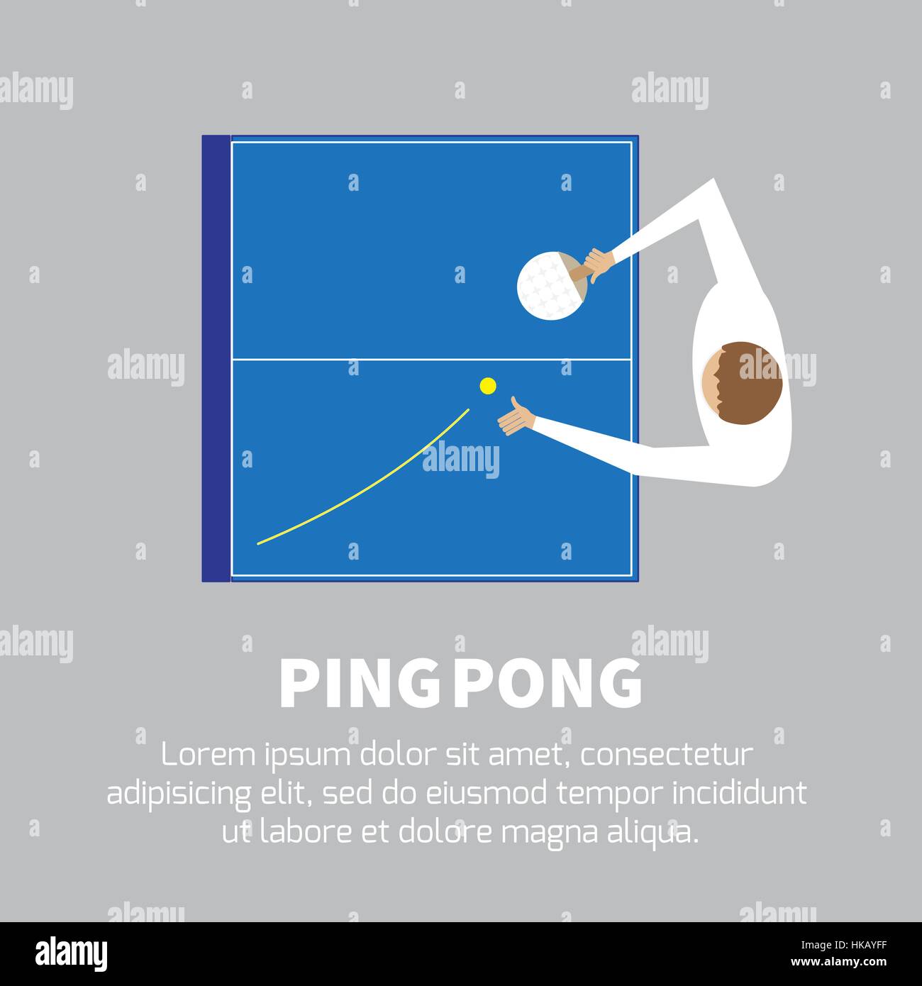 Ping pong match. Table tennis player. Sport design over gray background ...