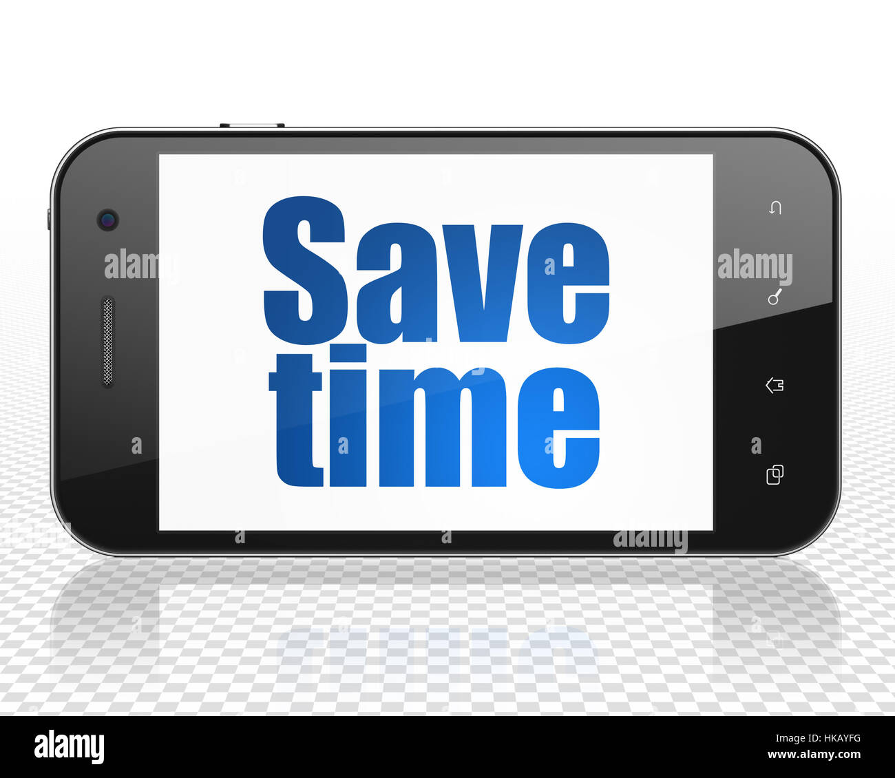 Timeline concept: Smartphone with Save Time on display Stock Photo - Alamy