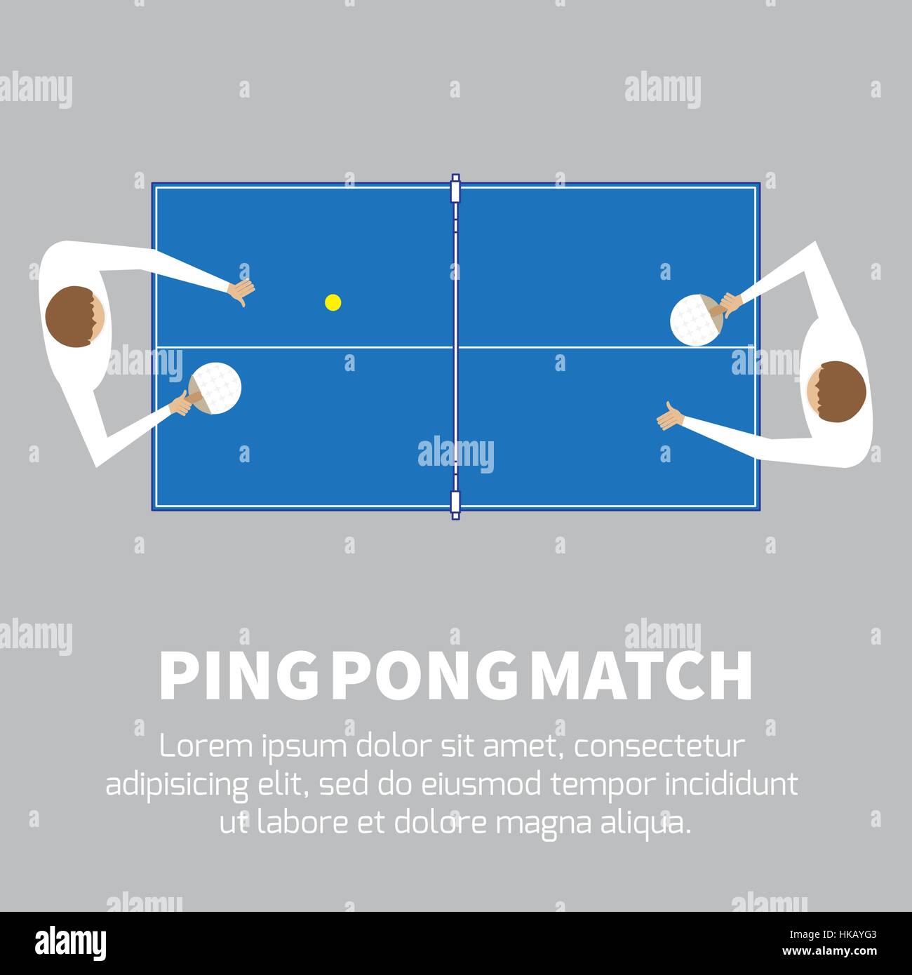 Ping pong match. Table tennis player. Sport design over gray background ...