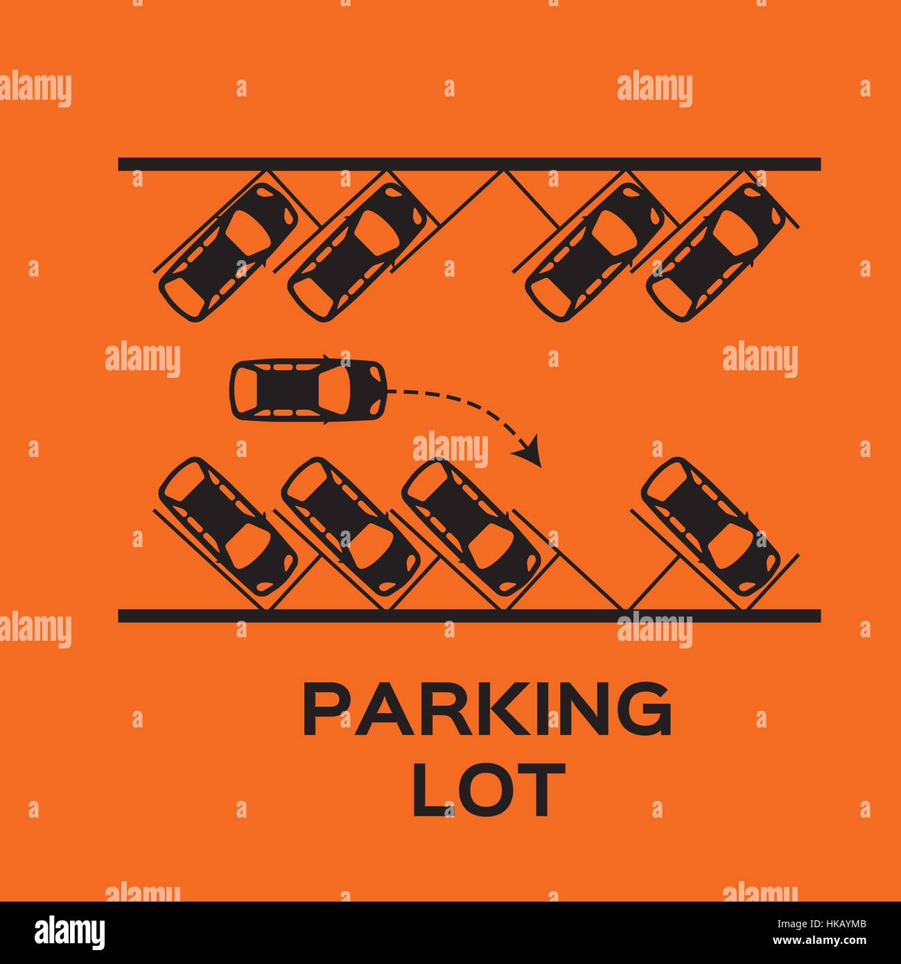 Top View Parking lot design. Many cars parked. Vector Illustration ...